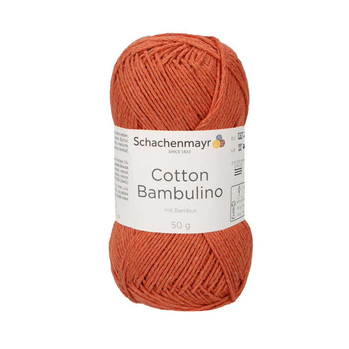 Cotton Bambulino /Коттон Бамбулино/ пряжа Schachenmayr, MEZ, 9807403 (00012, terracotta (терракота), оранжевый)