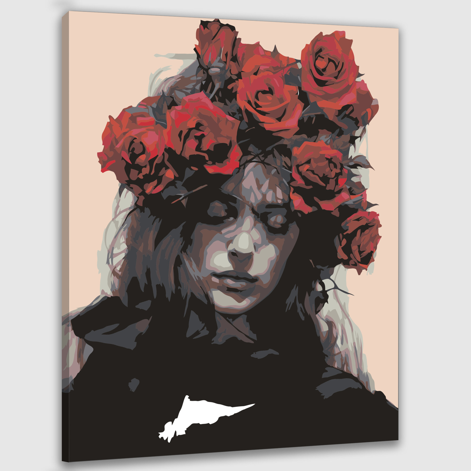 Картина по номерам 40x50 см, рисунок, Ами Джадд, лицо, розы, покрыто, девушки