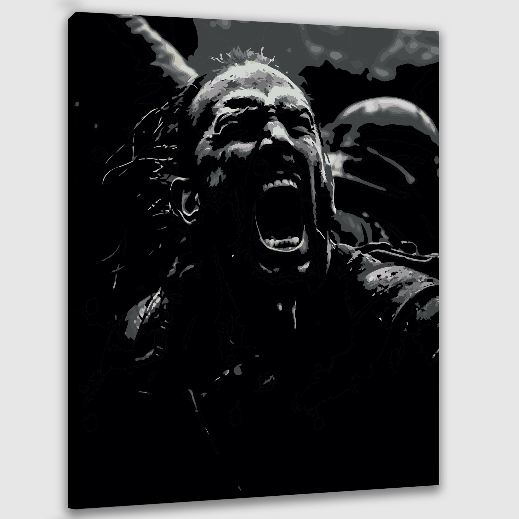 Картина по номерам 40x50 см, фотография, черно-белая, реконструкция, битва за честь, Король Войны, войска, детали