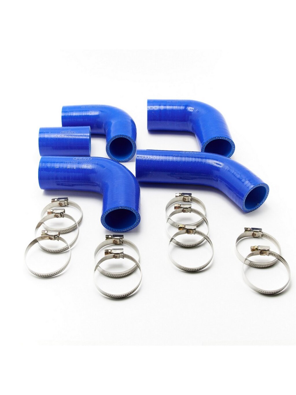 Патрубок системы охлаждения для а/м ГАЗель (405 дв.) Евро-2 (силикон) 5 шт. "PRAVT" с хомутами