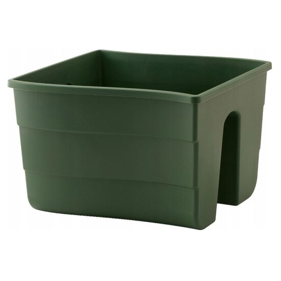 Ящик Form Plastic Fala для цветов и растений, на перила балкона, двусторонний, 30 см, малахит (FP2488079)