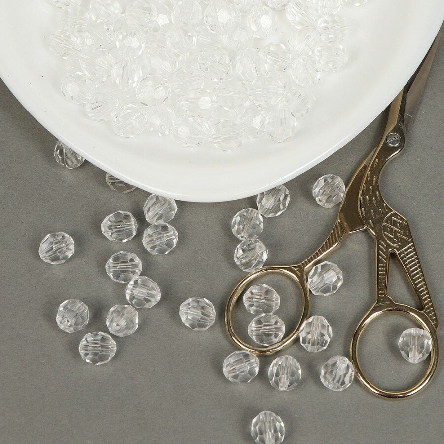 Бусины акриловые MAGIC HOBBY MG.3241-17 цв.17 прозрачный ?10мм уп.50г