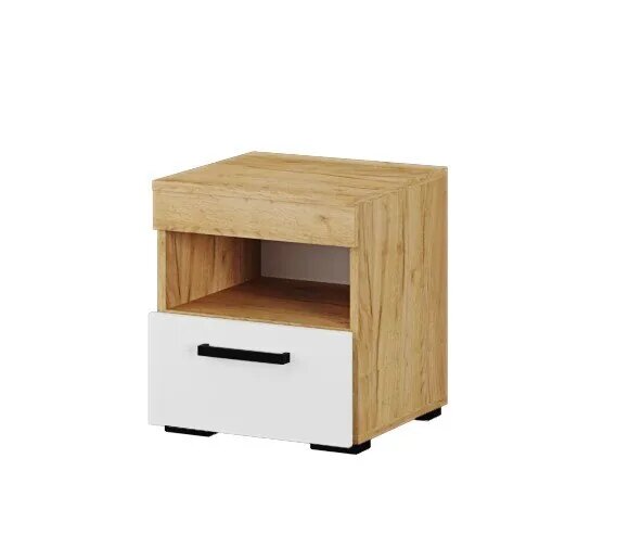 Тумба прикроватная «Адель» (Дуб крафт золотой/Белый) 40х38х45