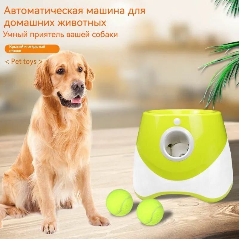 Интерактивная игрушка-катапульта для собак, автоматический метатель мячей, три мяча