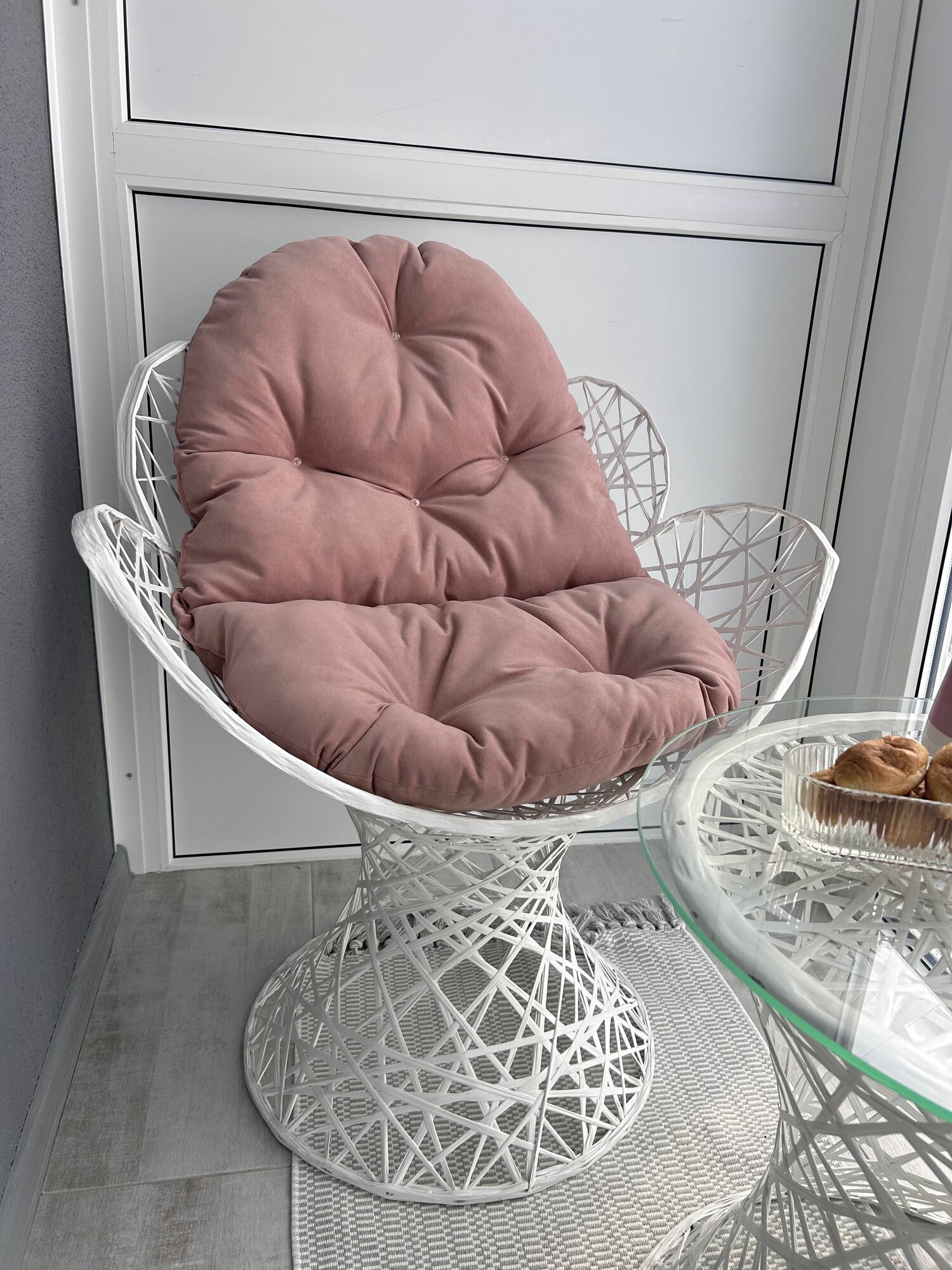 Кресло садовое плетёное из ротанга для дома и дачи, Ajurio белый