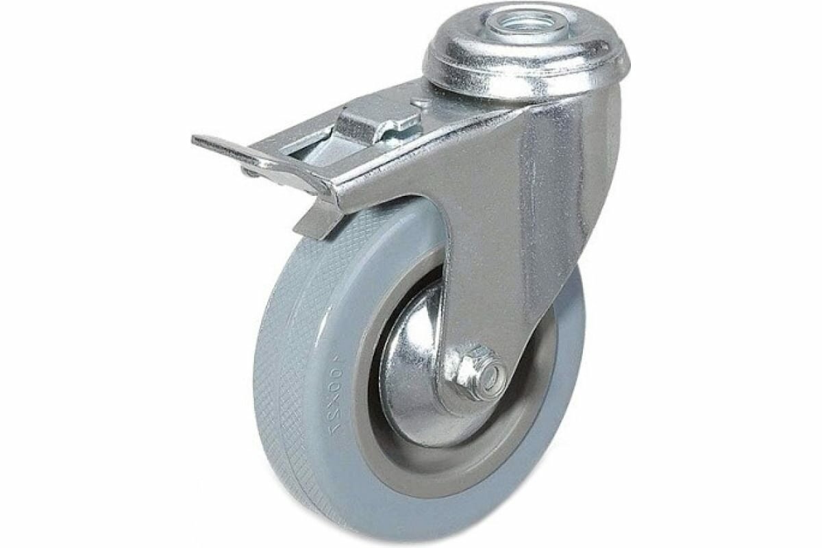 Колесо Tech-Krep апп. поворотное под болт М12, D100, с тормозом