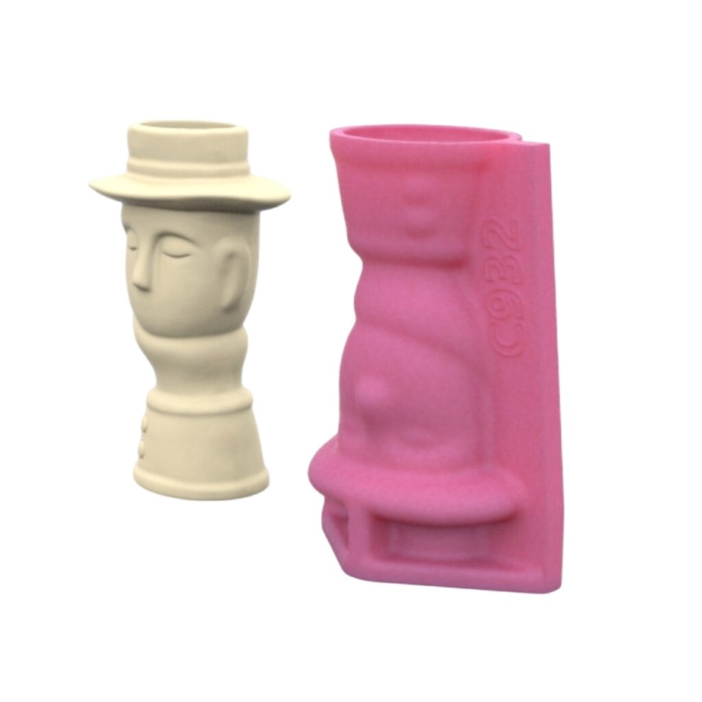 Абстрактная силиконовая ваза в форме человеческого лица для изготовления цветочных горшков из цемента, подходит для украшения дома.