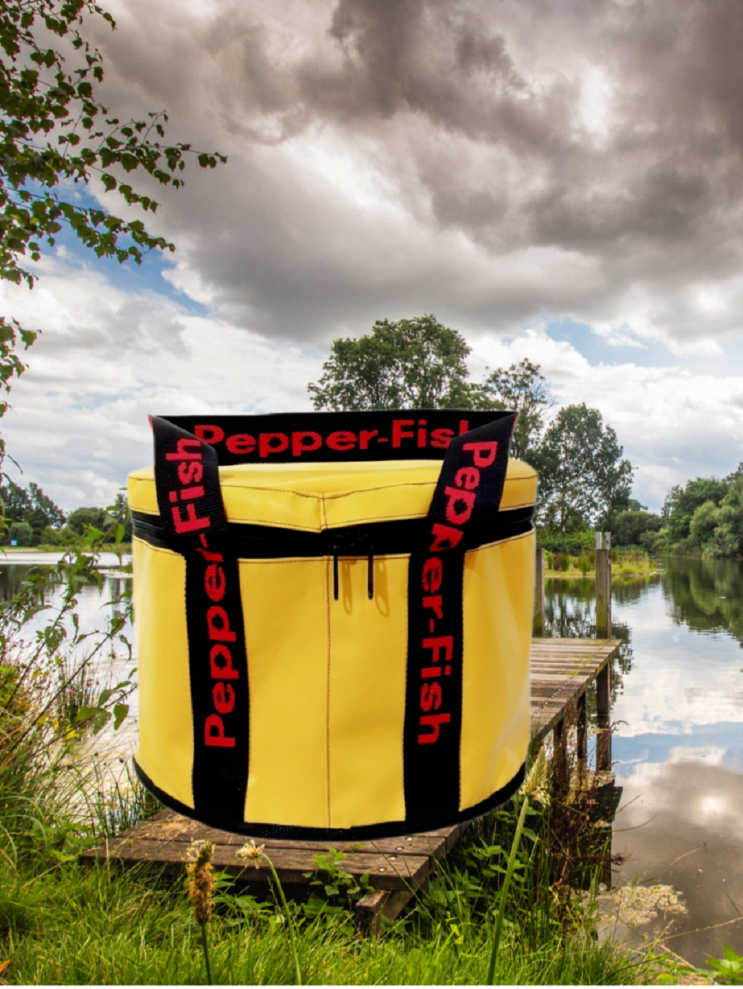 Ведро для замеса прикормки, объём 9 л. цвет: жёлтый, ткань: ПВХ