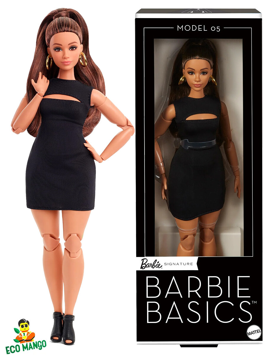 Кукла Barbie, Коллекционная кукла Basics Model 05, светлые волосы, черное мини-платье