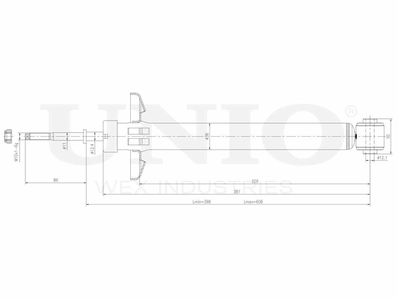 Амортизатор масляный задней подвески, для Фольксваген Пассат B3, B4 88-, Volkswagen Passat 88-, артикул SAB-20021, производителя UNIO