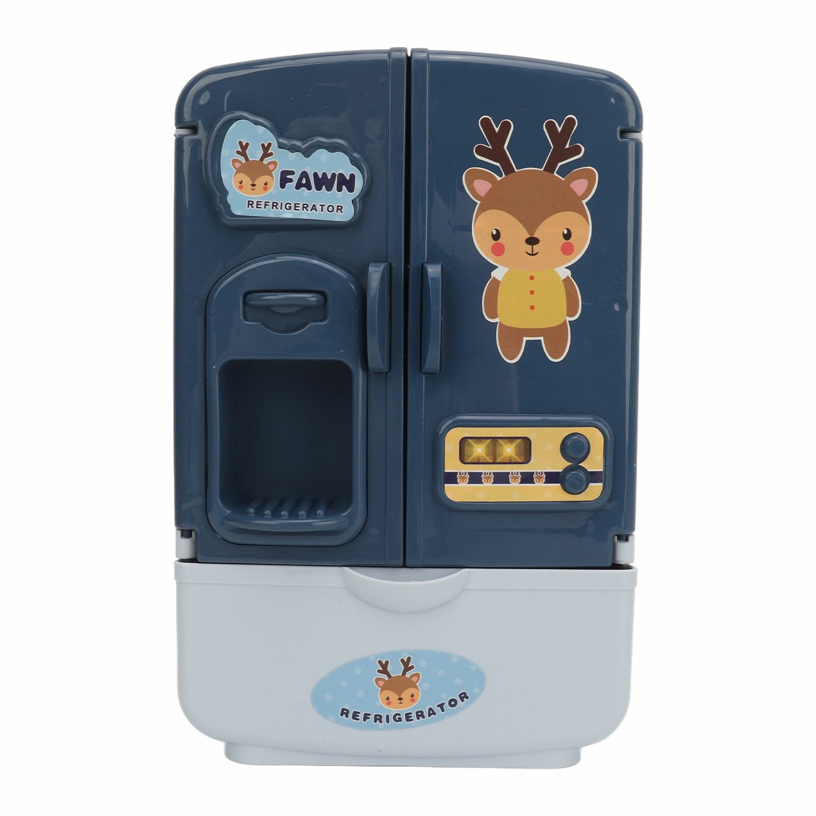 Миниатюрный холодильник для кукольного домика с двумя дверцами, реалистичный дизайн, безопасные материалы, размер 12.2 x 6 x 19 см, для детей