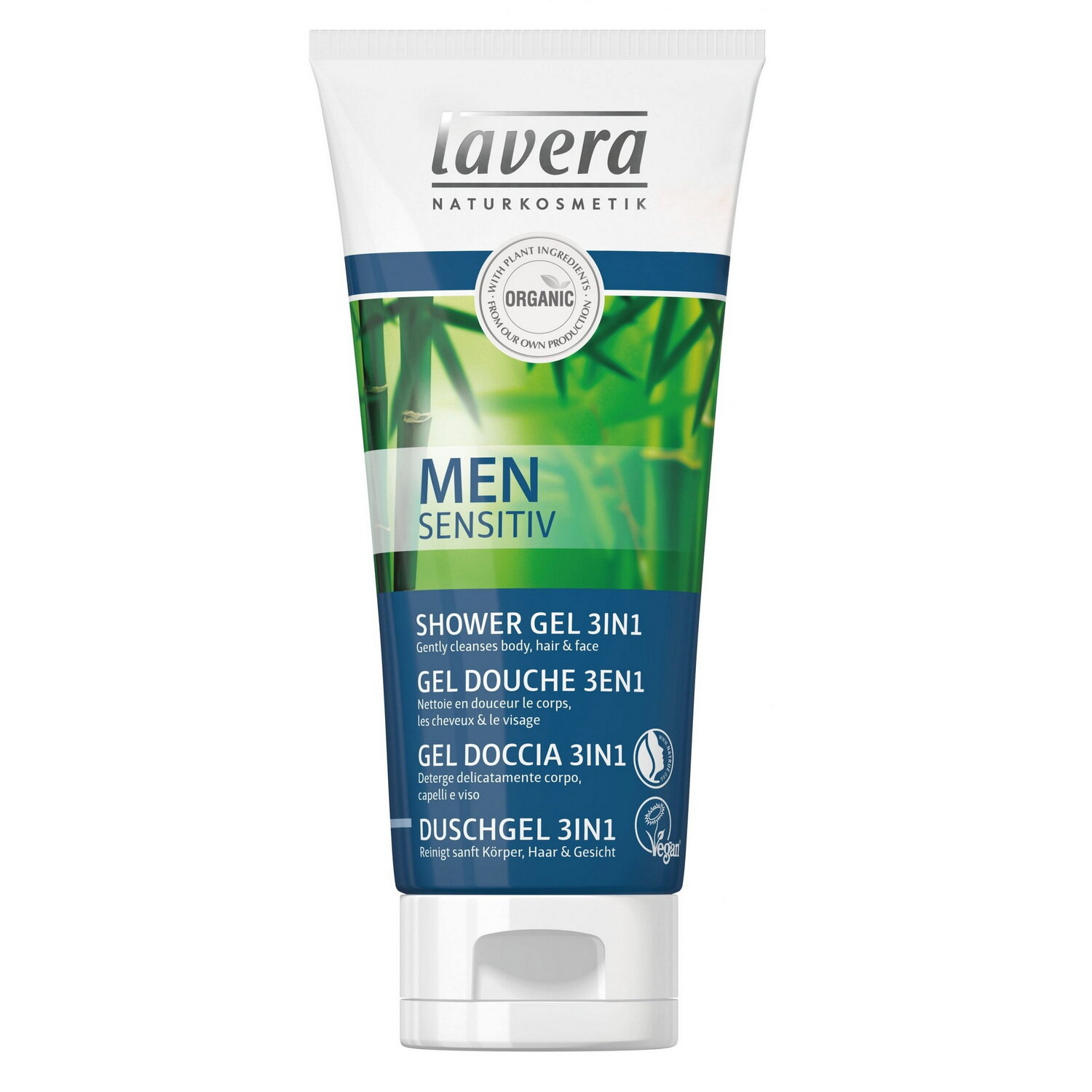 Органический мужской шампунь-гель для душа 3 в 1 Men Sensitive, 200 мл, Lavera (Лавера)