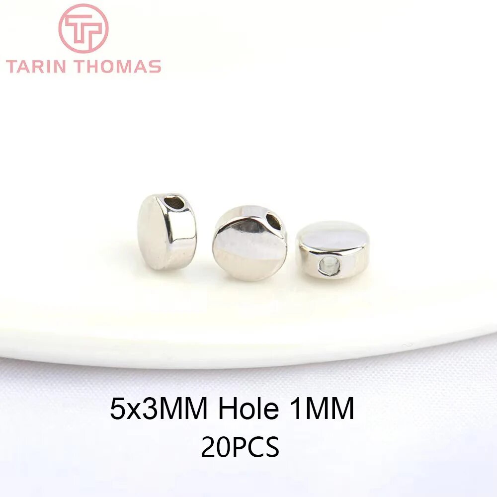 TARIN THOMAS Латунные квадратные бусины-разделители 24K 4965-Platinum Color