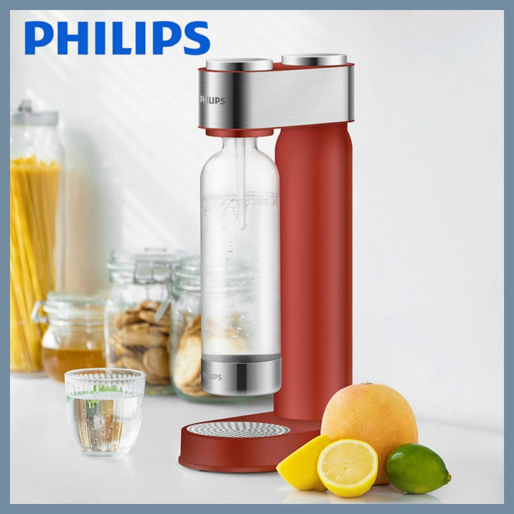 Сифон для газирования воды Philips с баллоном, красный