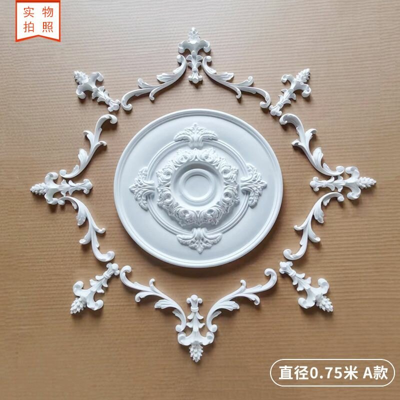 Панель лепного декора, полиуретан, установка без гвоздей, влагостойкая, белая