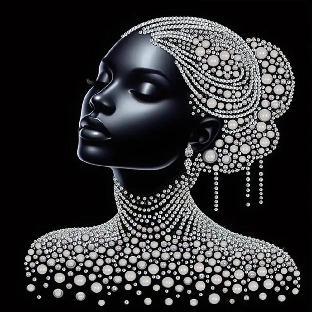 Алмазная живопись "Леди", Pearl Lady A
