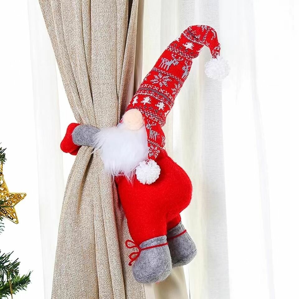 Новогодняя фигурка гнома Деда Мороза 53 см для украшения дома и улицы, садовый декор на Рождество и Новый Год 2025, большой уличный дворовый снеговик альтернатива