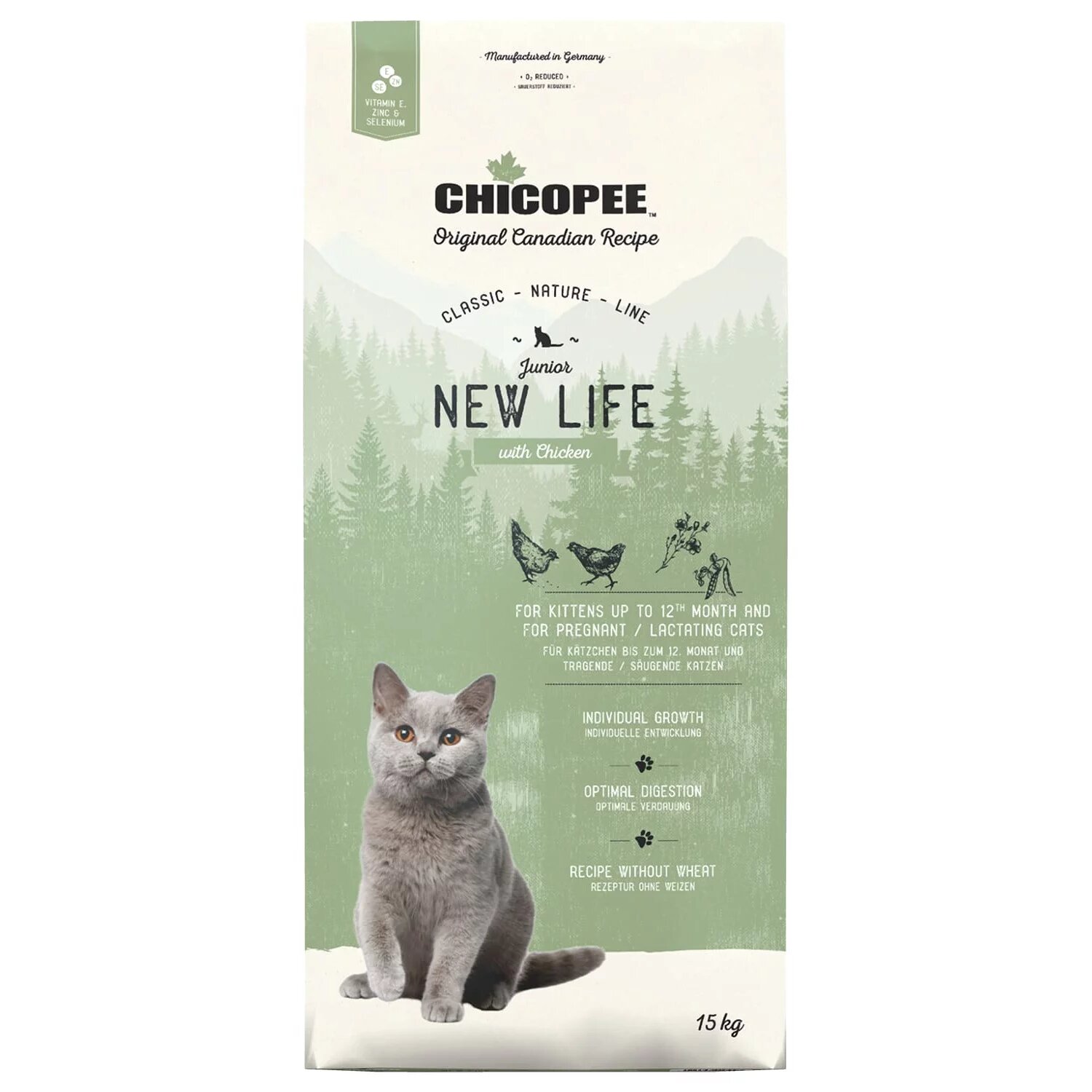 Сухой корм для котят Chicopee CNL Cat Junior New Life, с курицей 15 кг