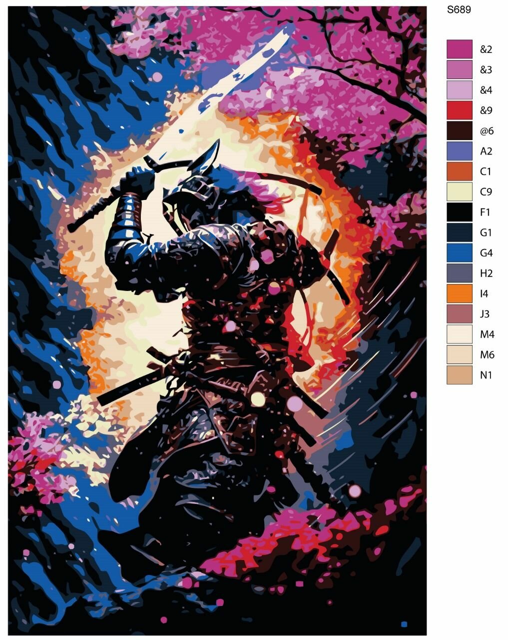 Картина по номерам BRUSHES-PAINTS "Самурай" S-689 40x60 см