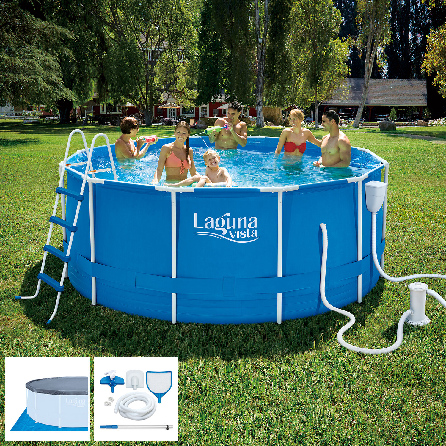 Каркасный бассейн 366х132 см, полный комплект с картиджным фильтром P20-1252-B