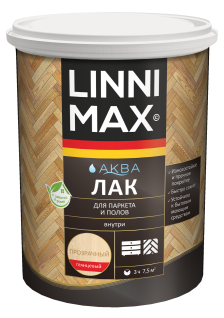 Лак для Дерева Linnimax Аква Лак 0.9л Прозрачный Акриловый Водно-Дисперсионный для Внутренних Работ / Линнимакс.