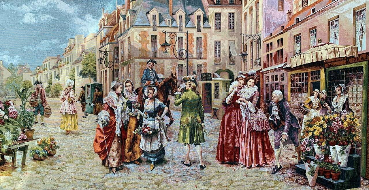 Панно гобеленовое на стену "Старый Париж" 135х70 см / Гобелен