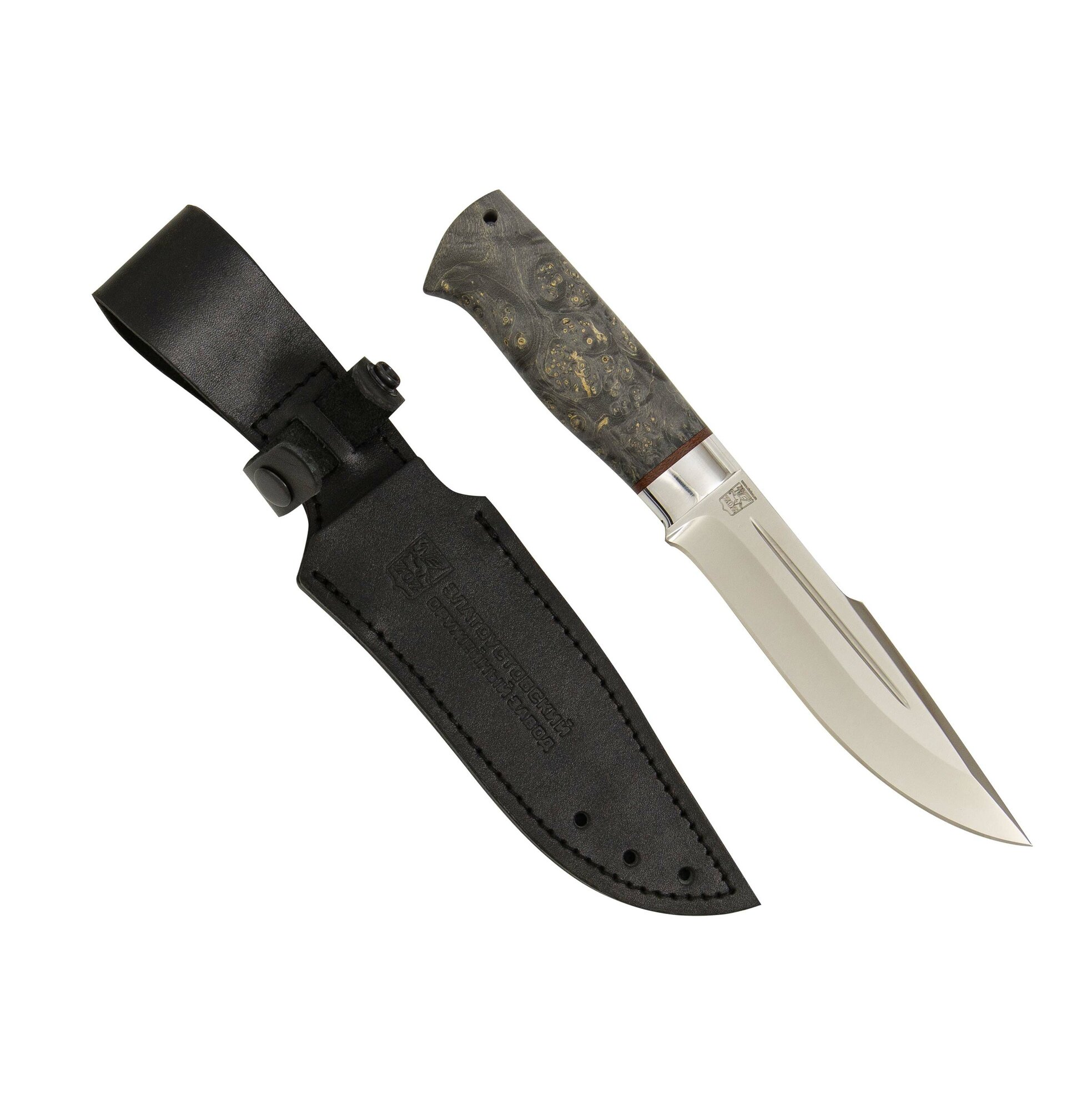 Нож "Хищник" (сталь Elmax-криообработка, кап клена стабилизированный/ал.)