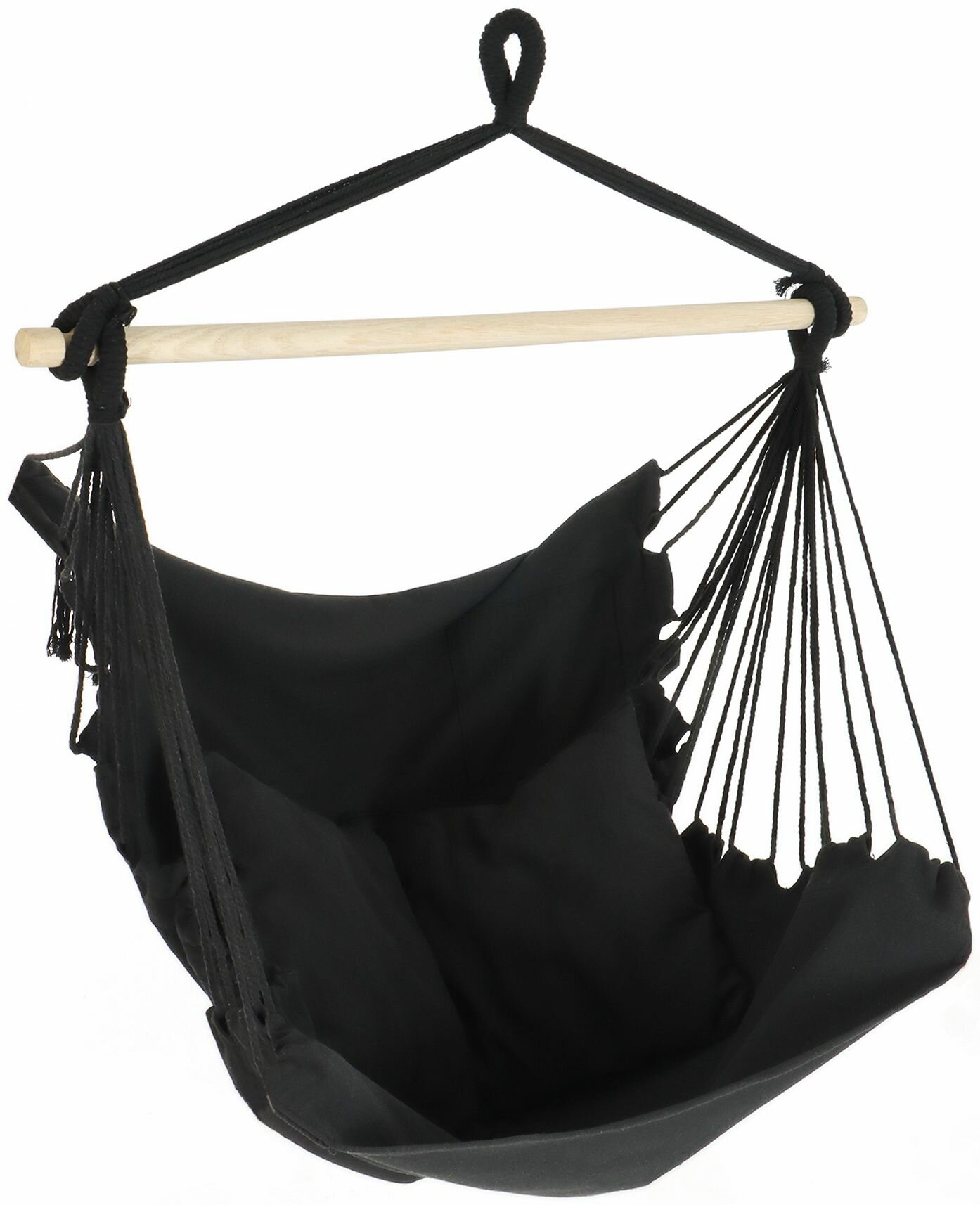 Гамак-кресло подвесной туристический Maclay, 100 х 130 х 100 см, нагрузка до 80 кг, для пикника и похода, для дачи и дома, цвет черный