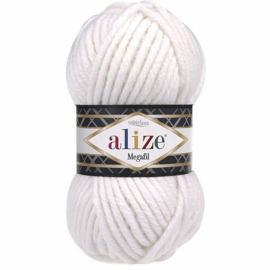 Пряжа Alize SUPERLANA MEGAFIL 55 белый (5 мотков)