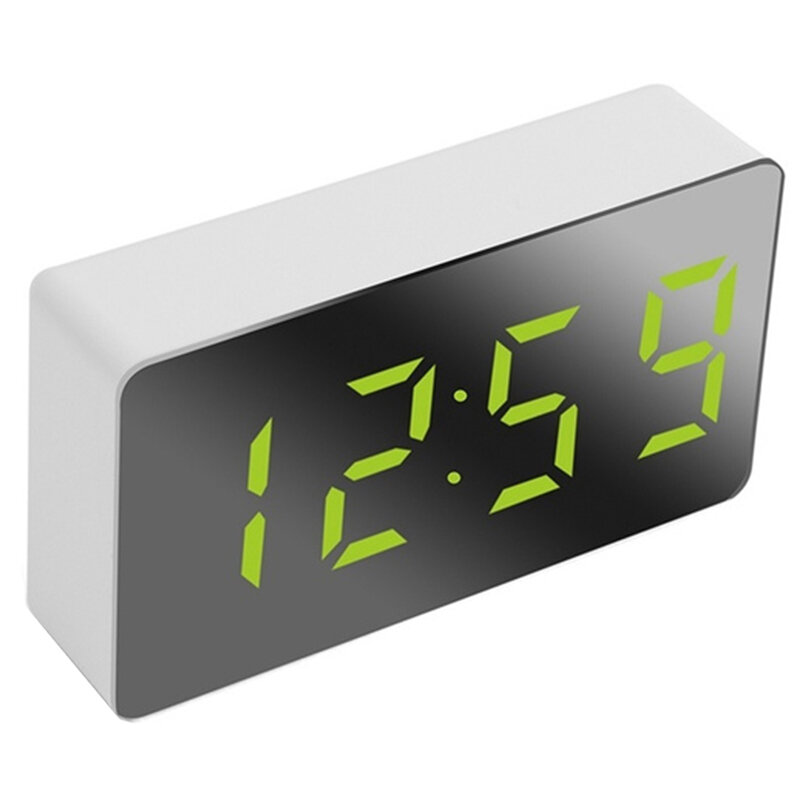 Цифровой светодиодный будильник на прикроватной тумбочке с функцией повтора сигнала, часы с надписью «Украшение спальни» со словами «Зеленые слова»