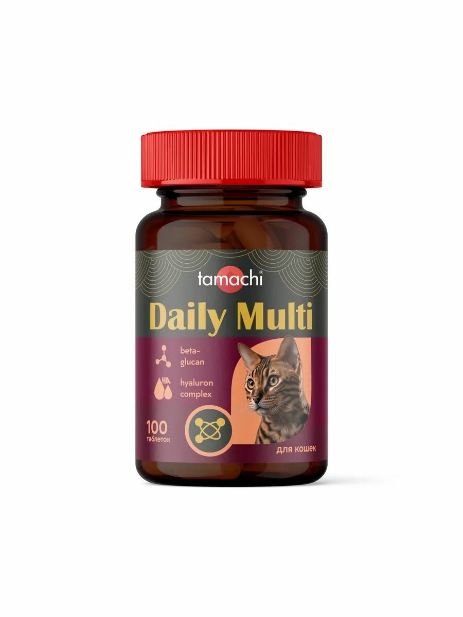 Витамины для кошек Экопром "Tamachi Daily", для кожи и шерсти, для иммунитета, 100 табл