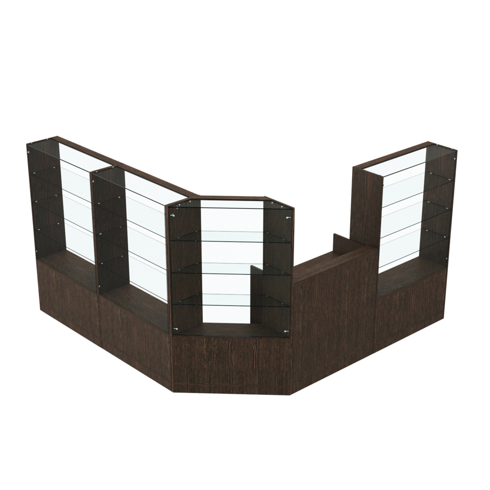 Торговый угловой островок грация №3 (открытый) (5.9 кв. м), Дуб Венге