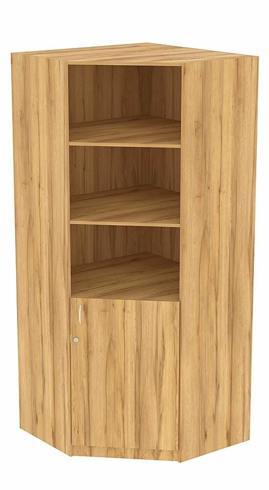 Стеллаж угловой из ДСП серии Эконом №5-5 (торец 500 мм) с дверкой 810 мм, Дуб Золотистый