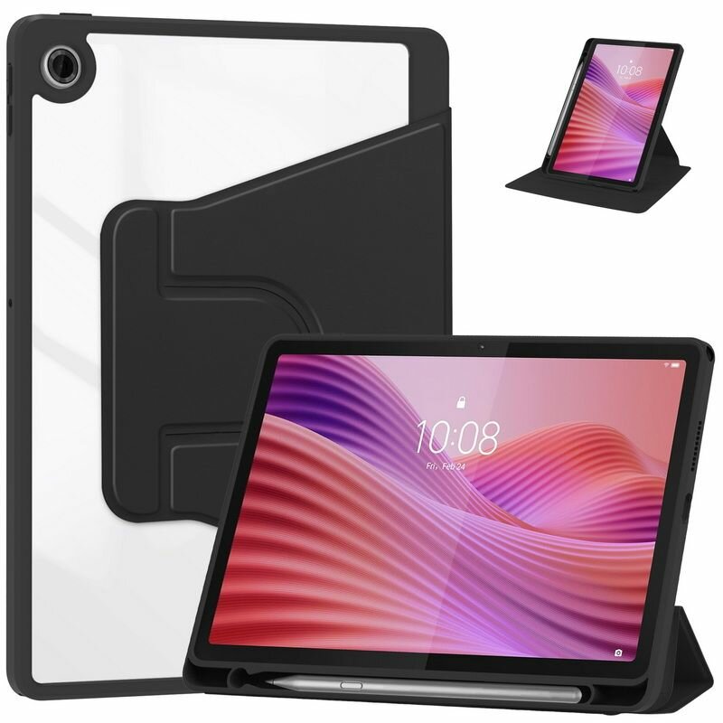 Чехол для Lenovo Tab 10.1' 2025 TB-311FU / TB-311XU дюймов с держателем ручки, поворотной подставкой на 360 градусов Smart Tablet Cover Автоматический режим сна