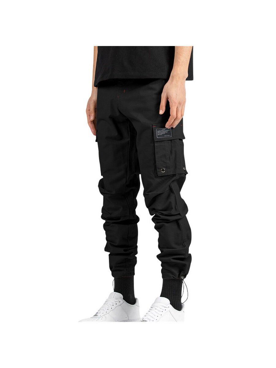 Мужские брюки-карго, повседневные рабочие брюки, стандартный крой, спортивные штаны на шнурке, спортивные штаны с карманами