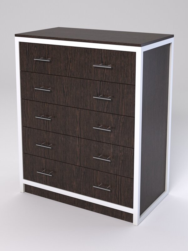 Тумба для офисной техники №5А "стронг" в стиле лофт, Дуб Венге + металлический каркас Белый