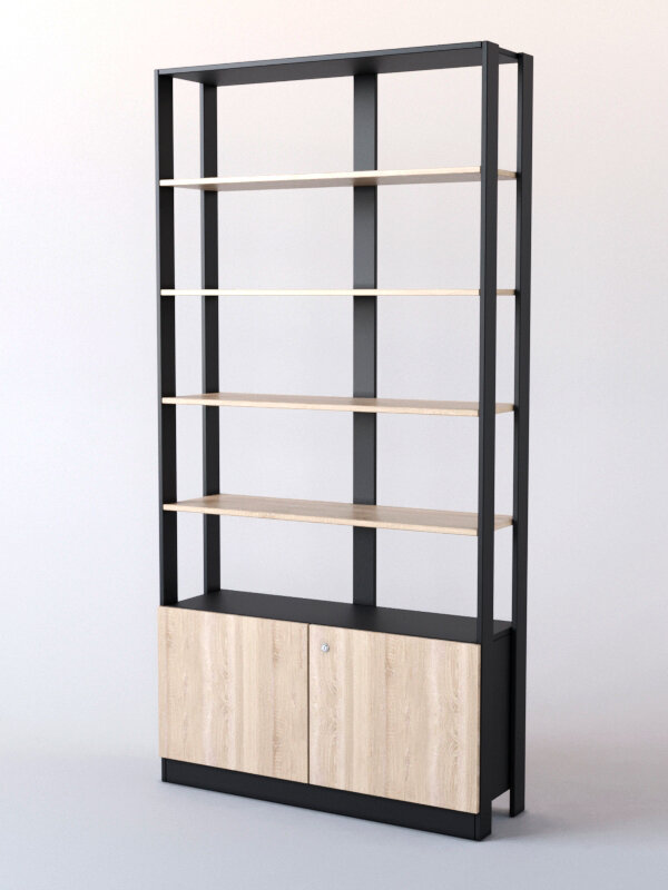 Витрина "СШ Элит" №5, Черный + Дуб Сонома. Производитель товара - компания Westcom.