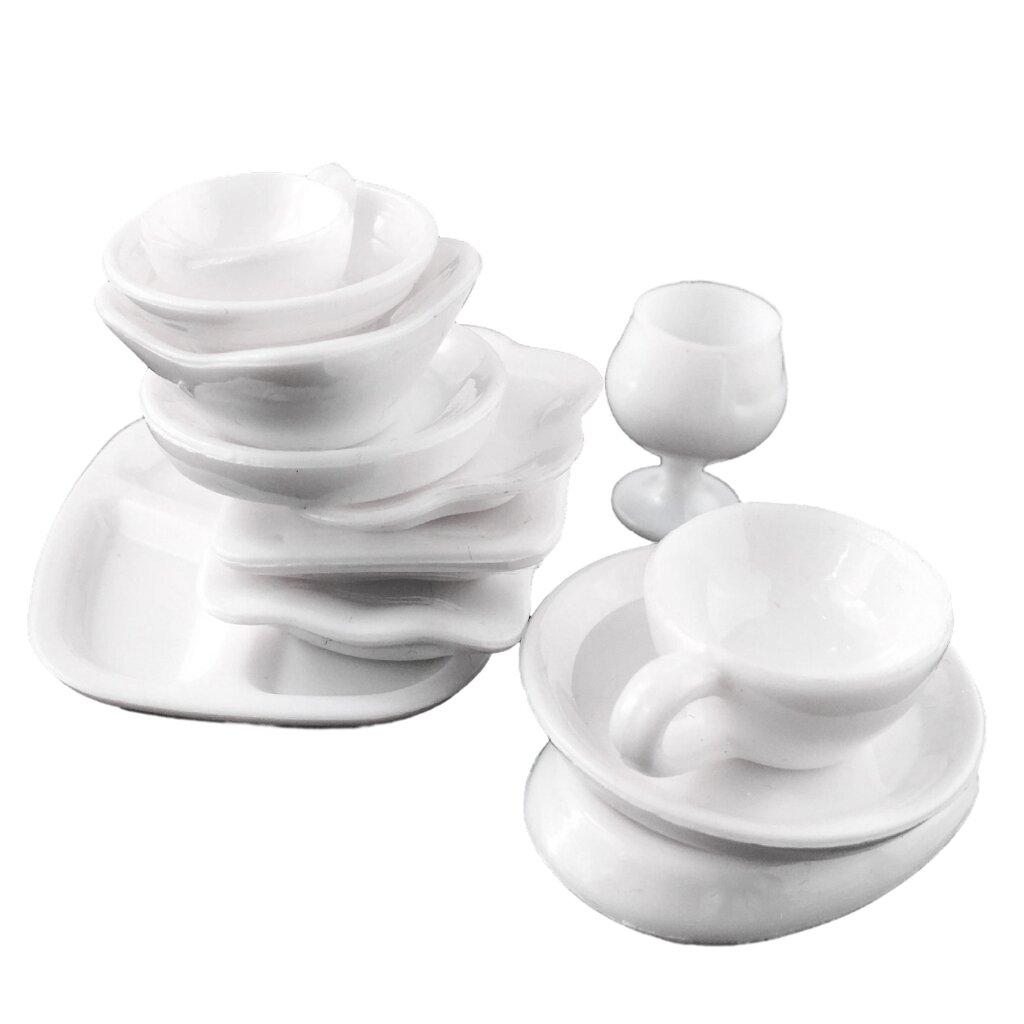 12 шт. милый кукольный домик мини-миски/посуда/тарелки/чашки набор мебельная игрушка против падения