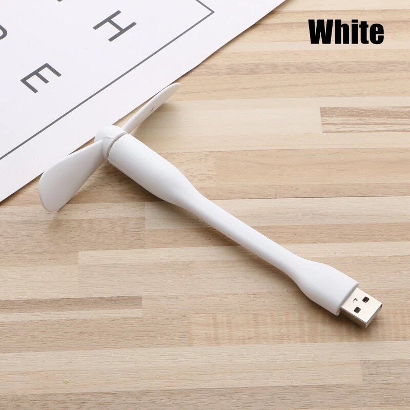 Мини USB вентилятор гибкий Белый, White