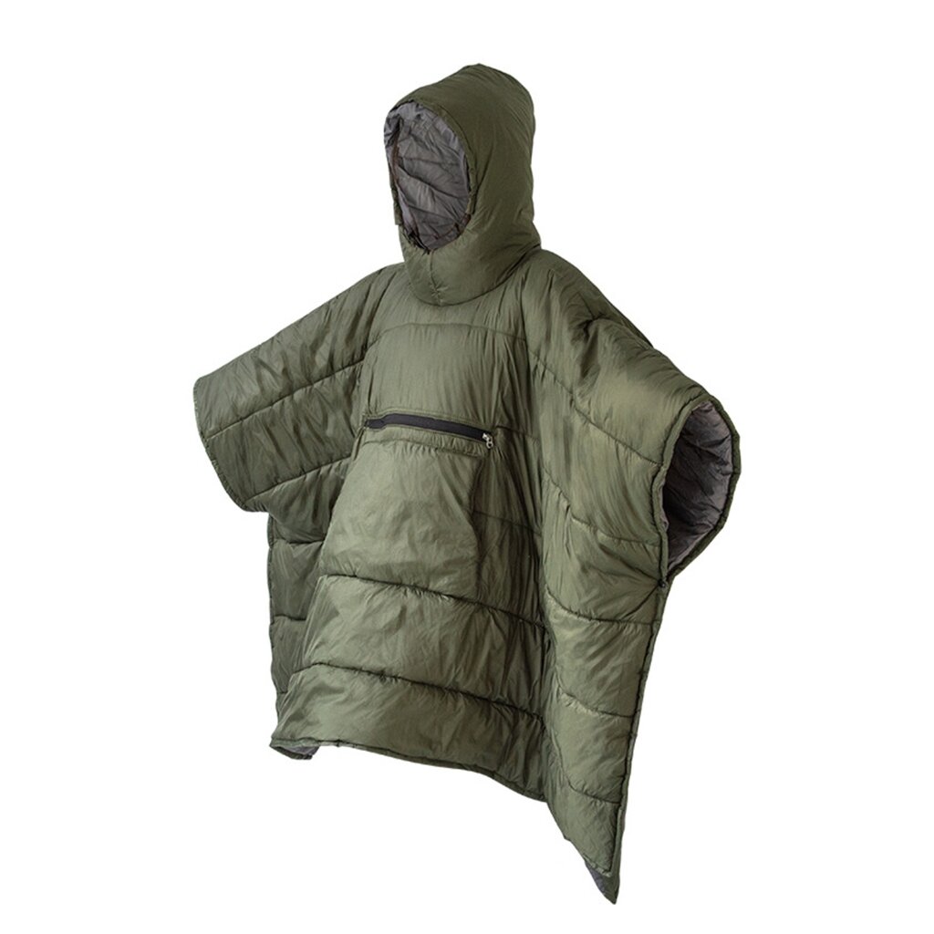 Хлопок пончо кемпинг одеяло открытый теплый плащ носимых с большими карманами ветрозащитный собственной складной хлопковый плащ