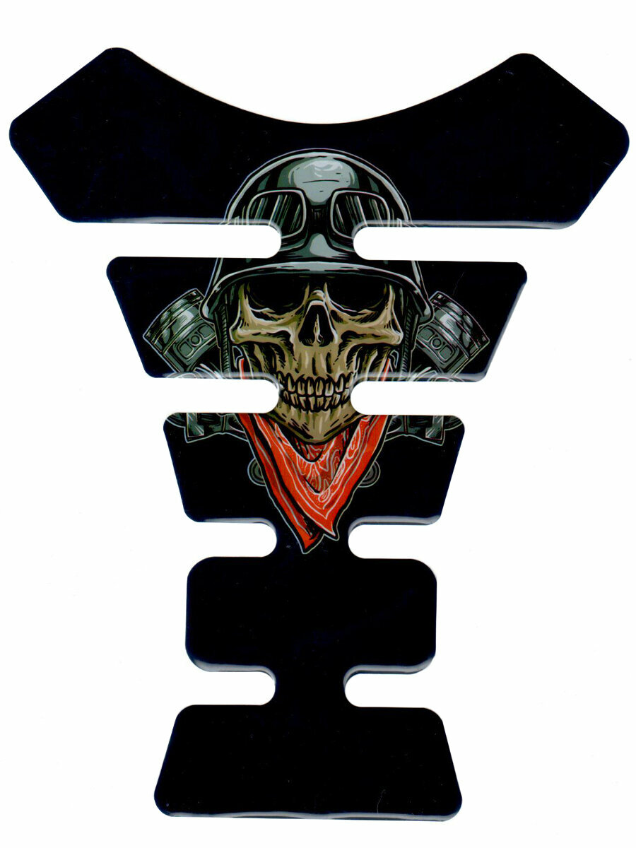 Наклейка защитная на бак “Череп Викинг” черный