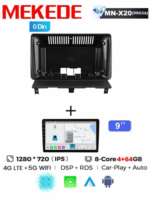 Магнитола 9" Mekede MN X20 Pro 4/64 Gb Peugeot Partner 1 2002-2008 Partner Origin 1 carplay