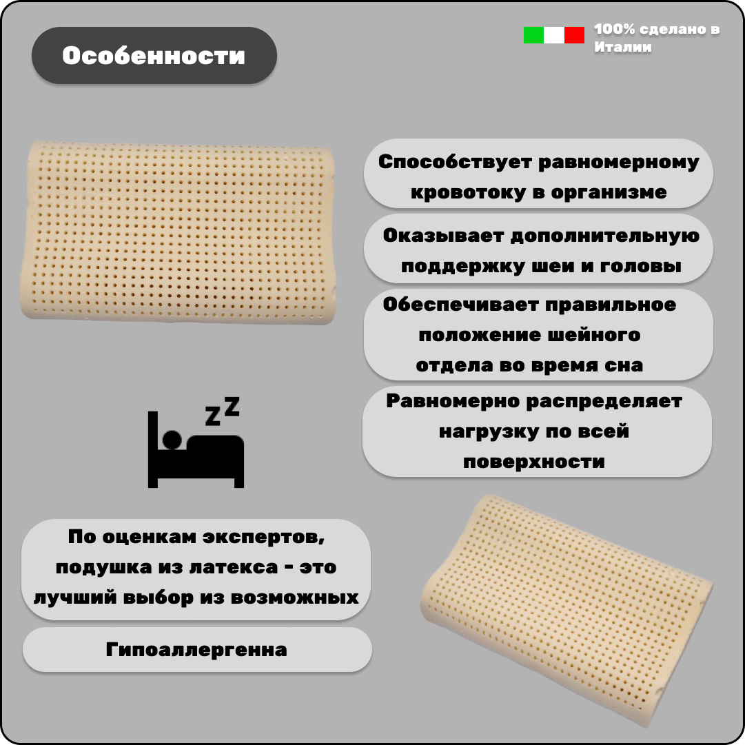 Подушка NATURALE анатомическая внутренняя подушка