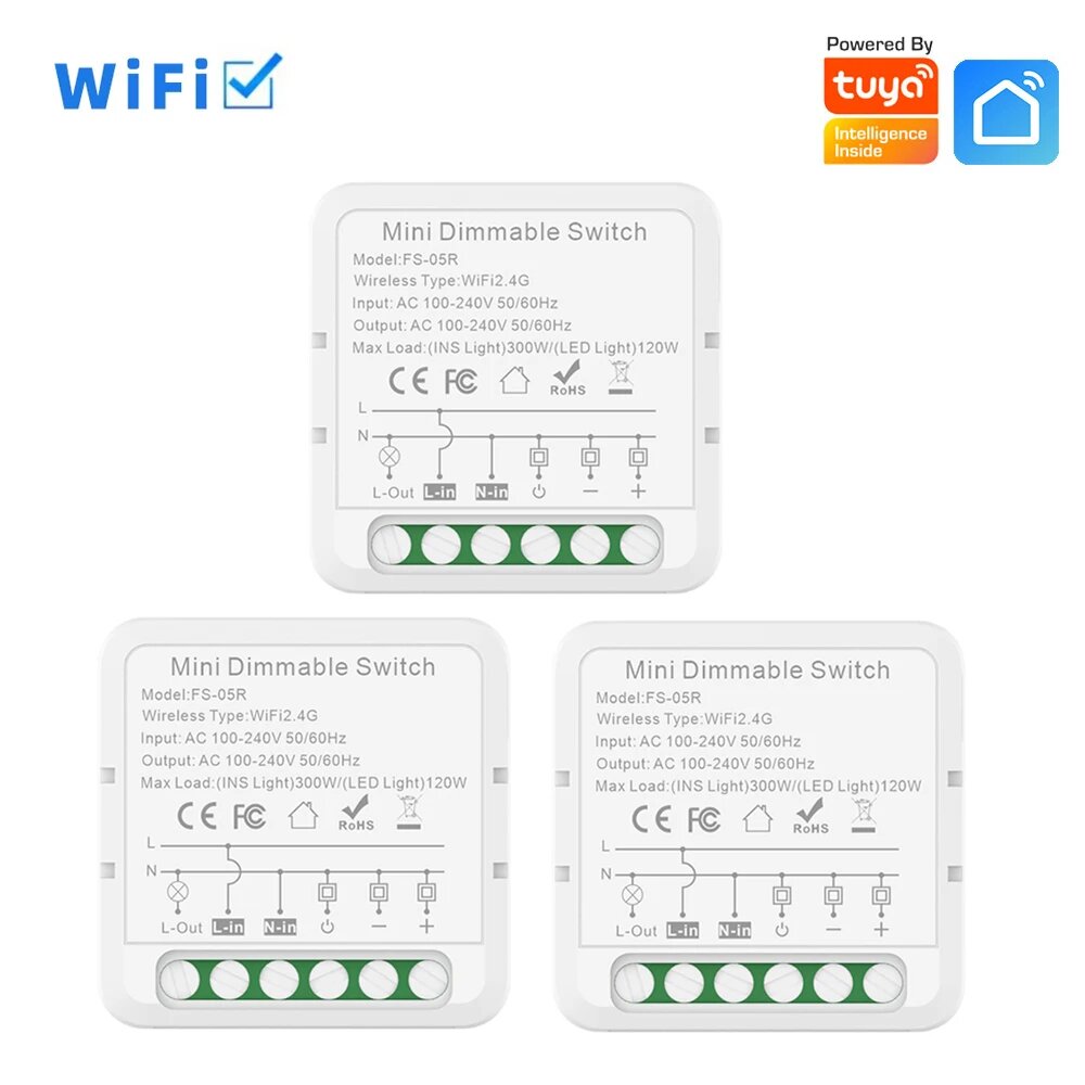 Модули диммера Tuya Smart WiFi/ZigBee, светодиодные фонари, переключатель с регулируемой WiFi 3PC