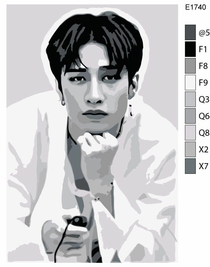 Детская картина по номерам E1740 "K-pop группа Стрей Кидс (Stray Kids). Бан Чан (Bang Chan)" 20x30