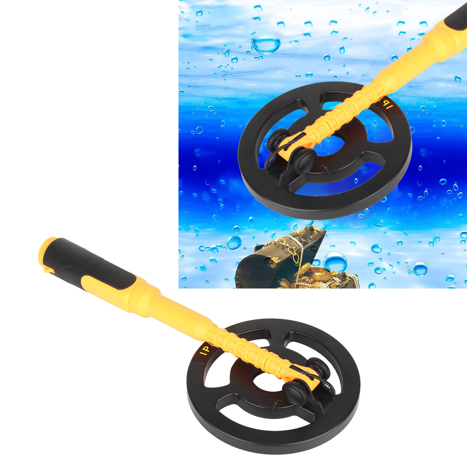 Ручной металлоискатель подводный локатор сокровищ с 5,9-дюймовой поисковой катушкой IP68 водонепроницаемый
