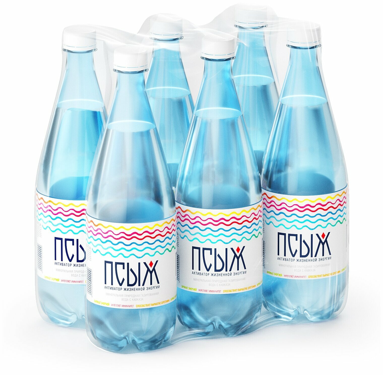 Вода минеральная лечебно-столовая Псыж 6 шт. по 1 л. с газом