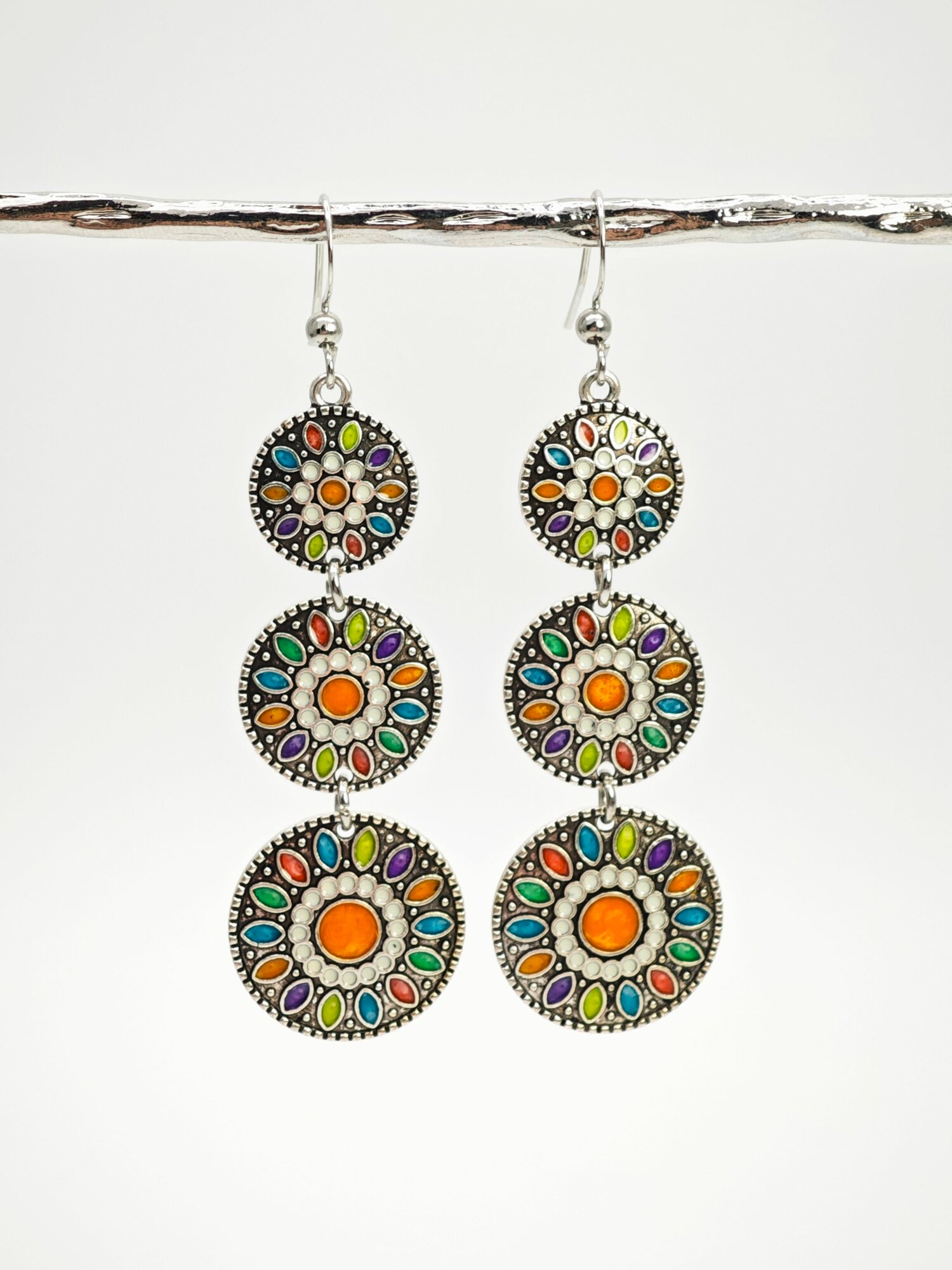 Серьги, бирюза синтетическая, эмаль