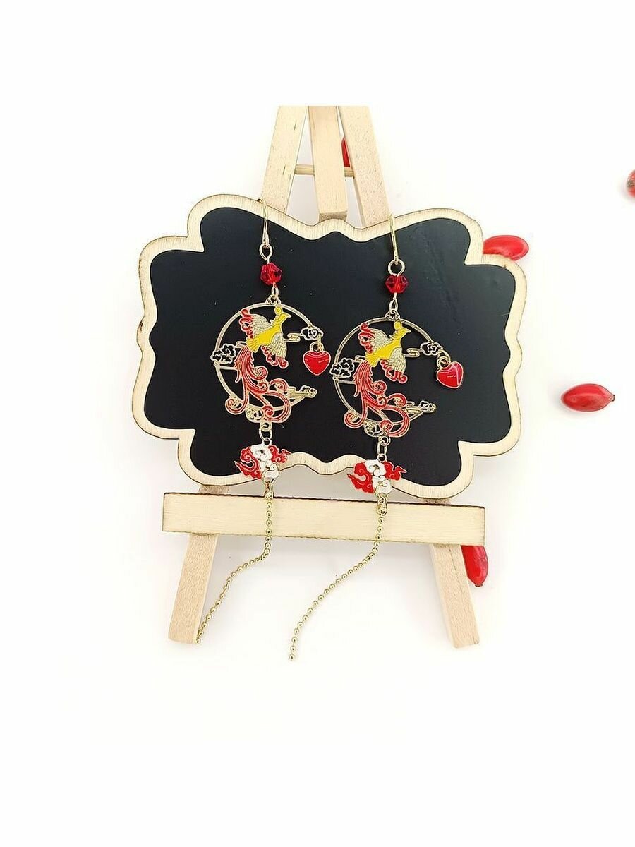 Серьги непарные, жемчуг имитация, эмаль, акрил