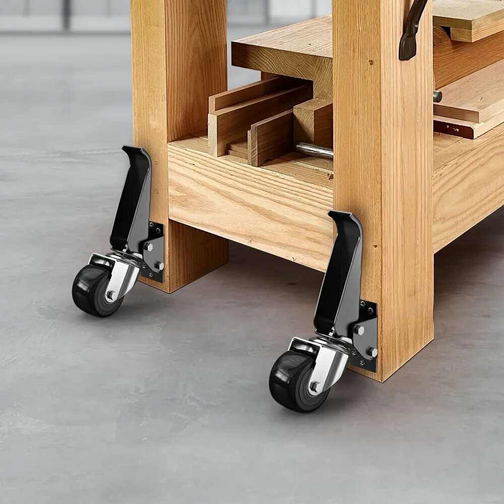 Колеса для мебели DOZAWA, набор из 4 штук, грузоподъемность 700 lbs, черные